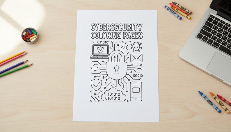 Cybersecurity Coloring Pages: Geeky Tech Gift, IT Activity Book ...