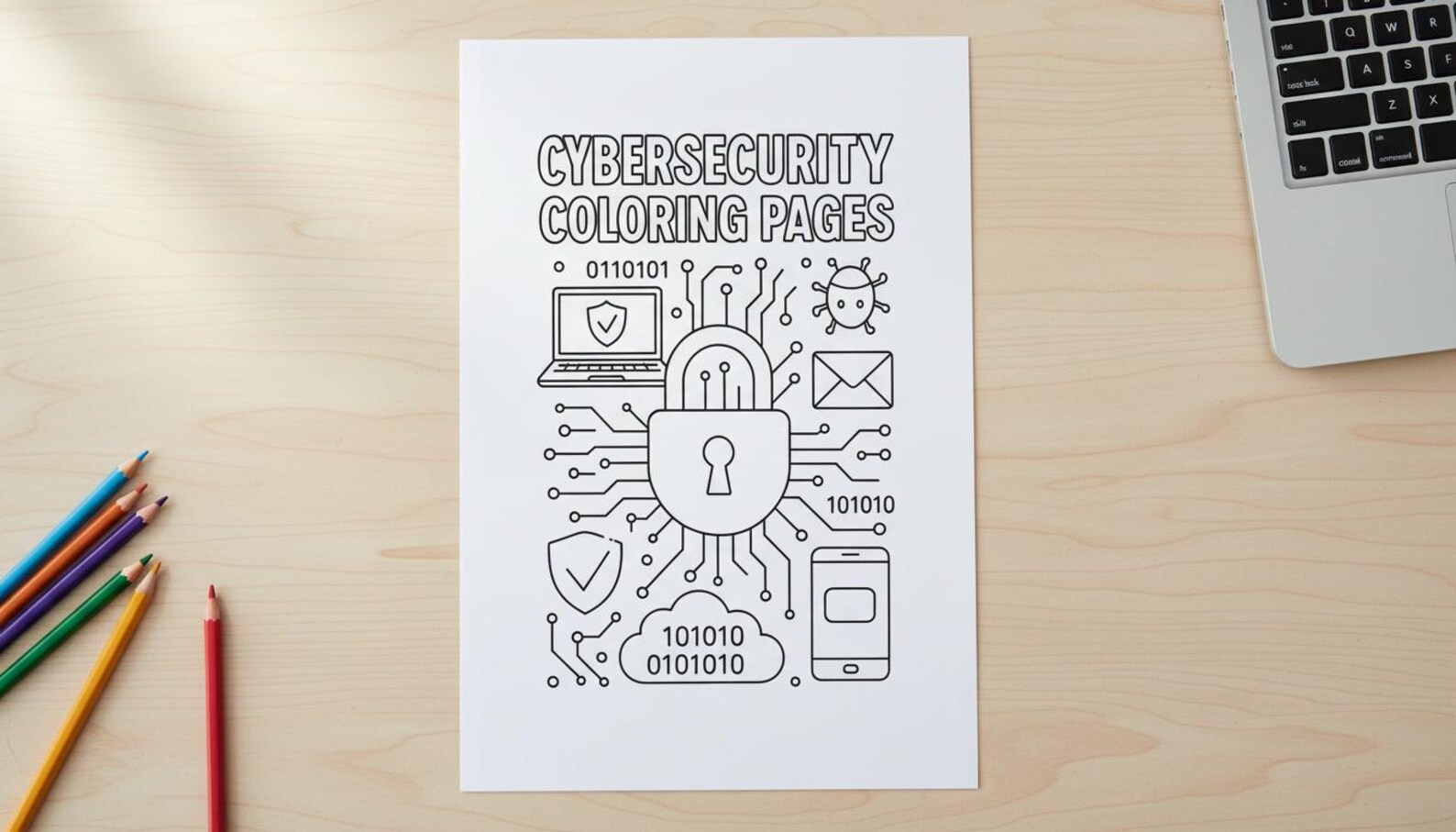 Cybersecurity Coloring Pages: Geeky Tech Gift, IT Activity Book ...
