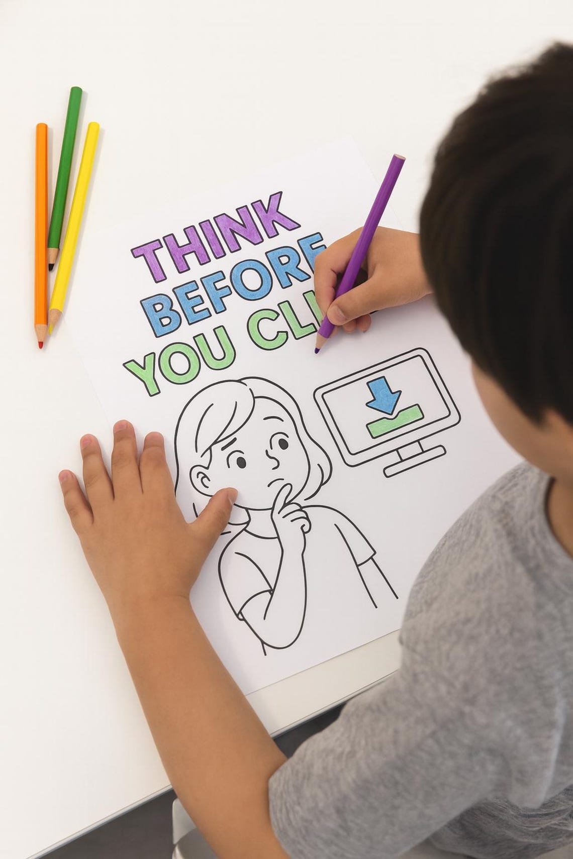 Internet Safety Coloring Pages: Cyber Awareness Worksheets (PDF) - Etsy