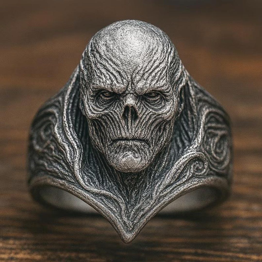 Vecna Inspired Ring – Dark Wizard Skull Ring, Gothic Fantasy Jewelry, D ...