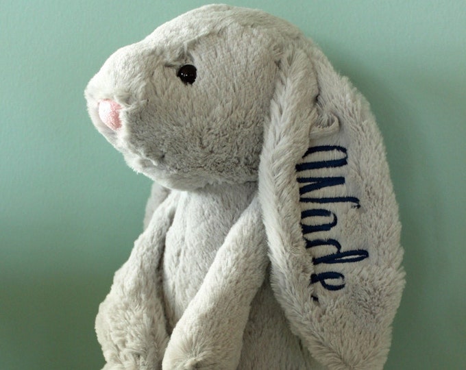 Personalized Easter Bunny GRAY BUNNY Personalized With Name Custom ...