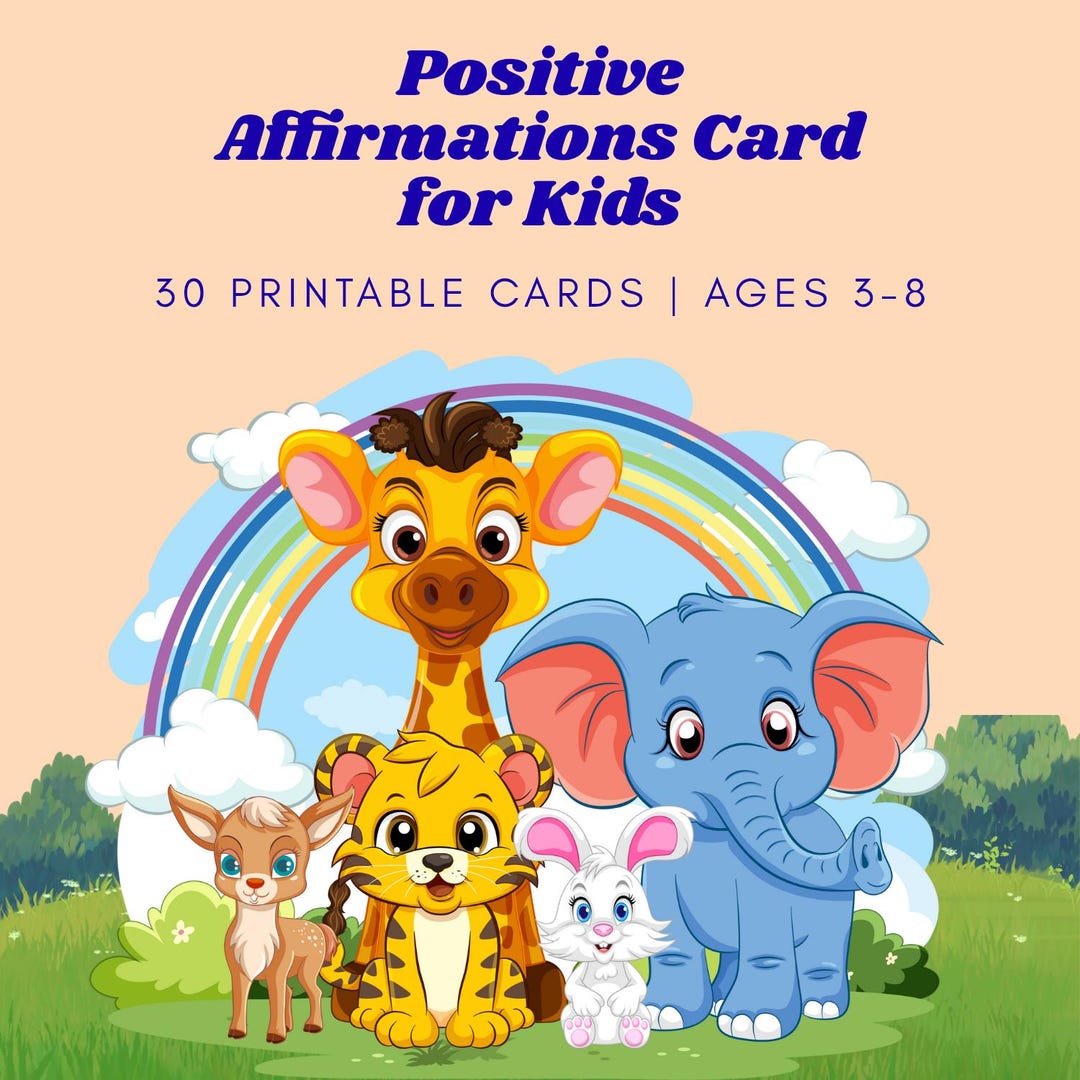 Kids Positive Affirmation Cards | Self-esteem, Growth Mindset (digital ...