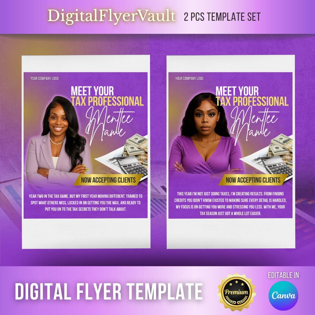 Editable Tax Professional Flyer Template. Instant Download, Easy to ...