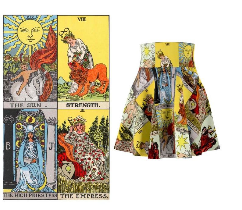 Tarot Skirt / Tarot Card Skirt / Rider Waite Tarot Deck / Tarot Reader ...