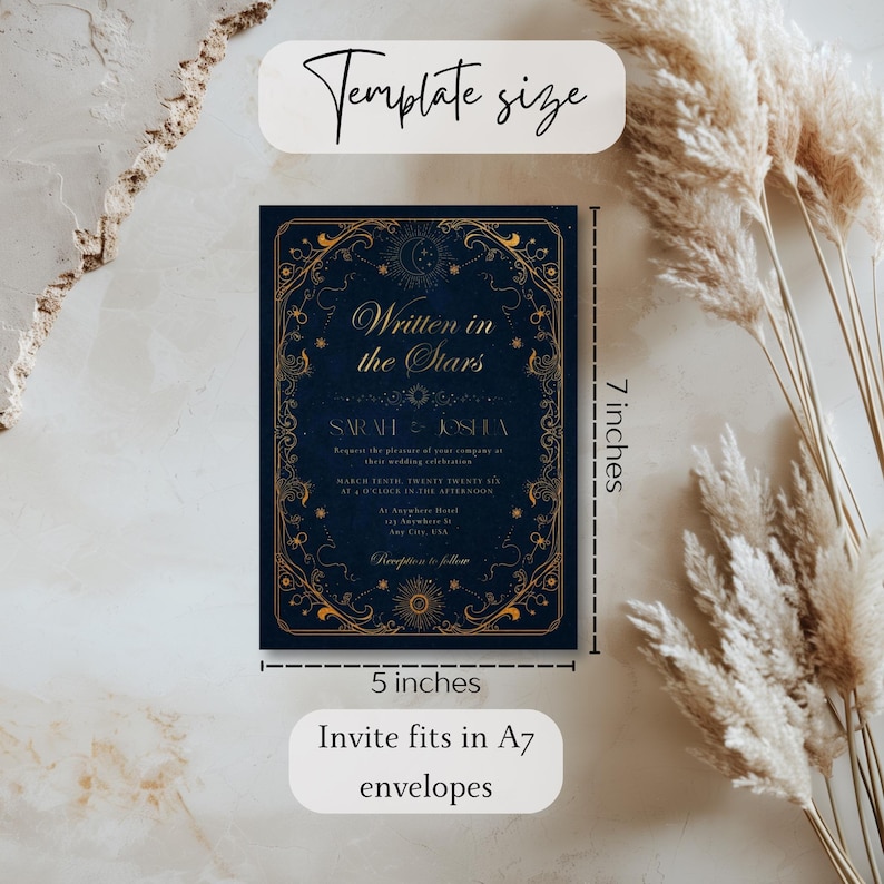 Astrology Wedding Invitation | Zodiac Star Chart Invite | Celestial ...