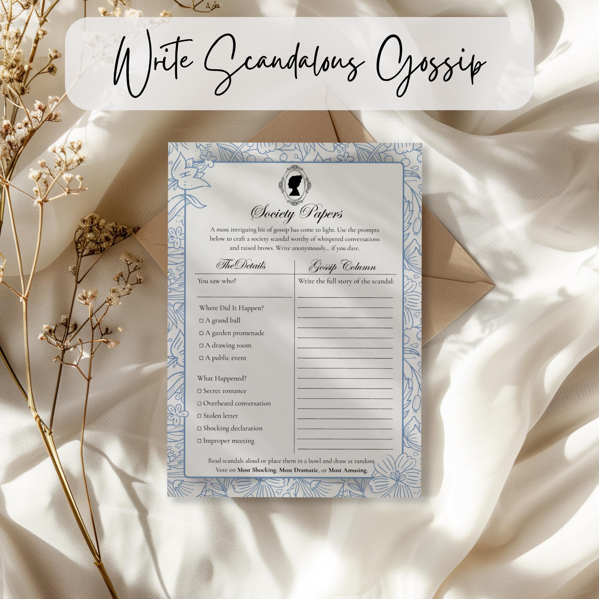 Regency Party Games Bundle | Printable Vintage Birthday, Tea Party ...