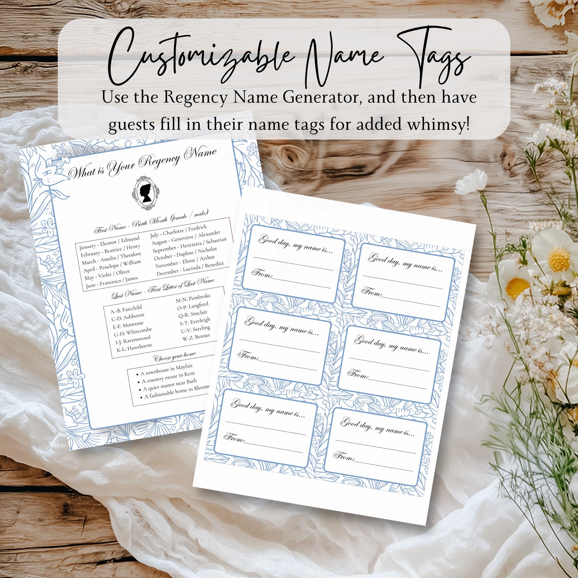 Regency Party Games Bundle | Printable Vintage Birthday, Tea Party ...