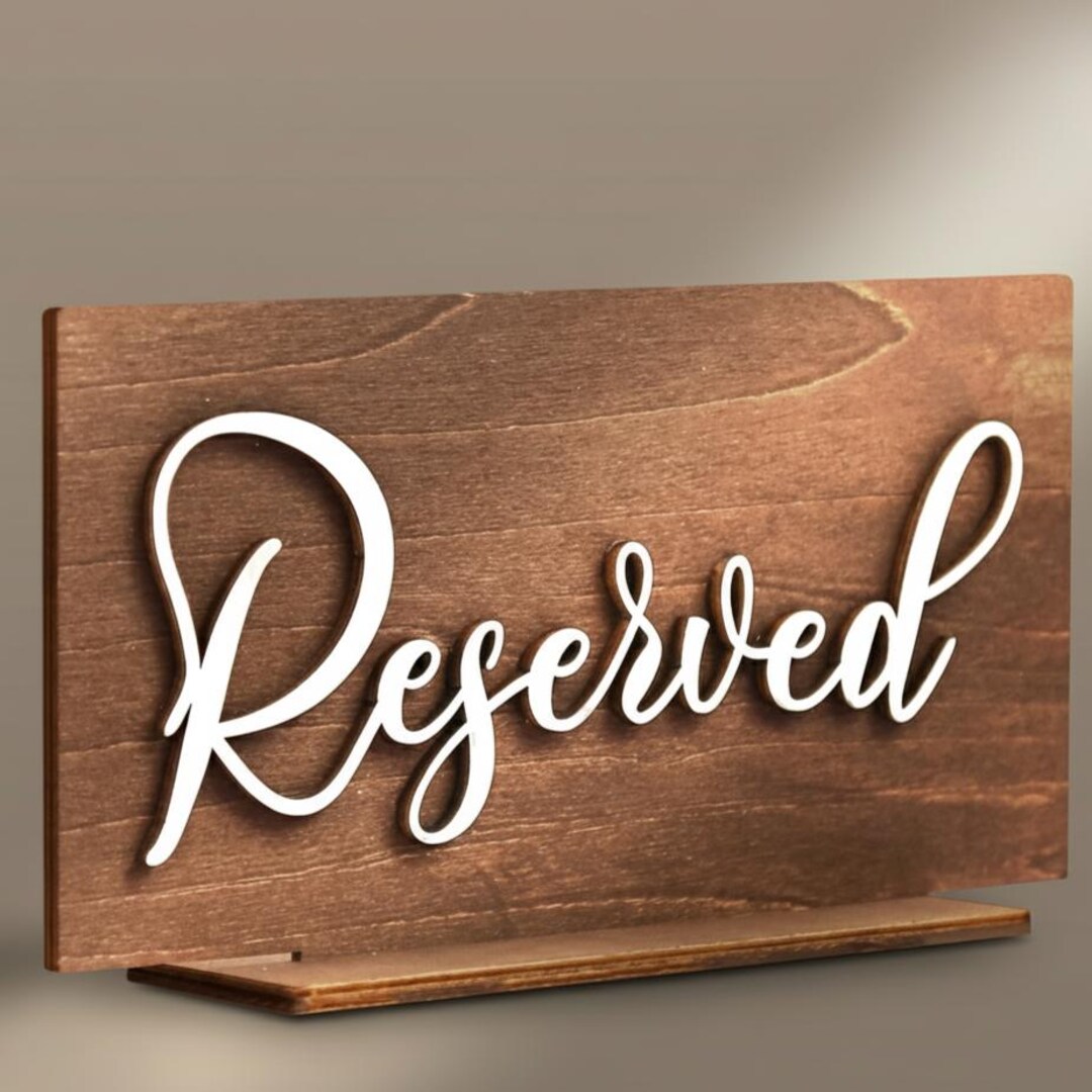 Wood Reserved Sign Wedding Restaurant Event Decoration - Etsy