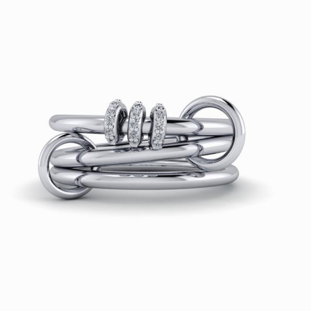 Solid Silver Three Eternity Small Band Ring, Three Plain Band Stacking ...