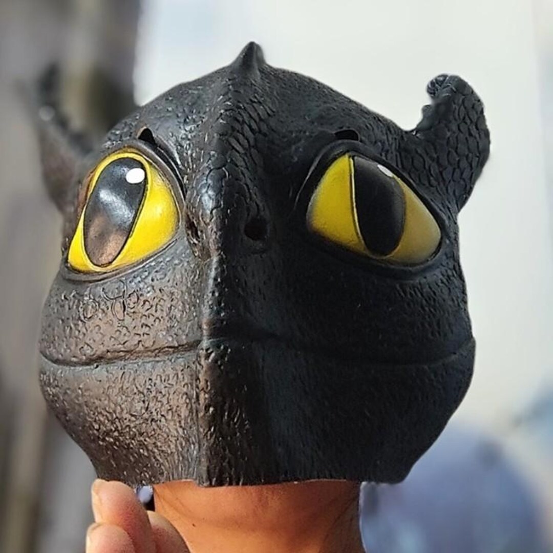 Toothless Dragon Mask – Latex Night Fury Cosplay Mask for Halloween ...