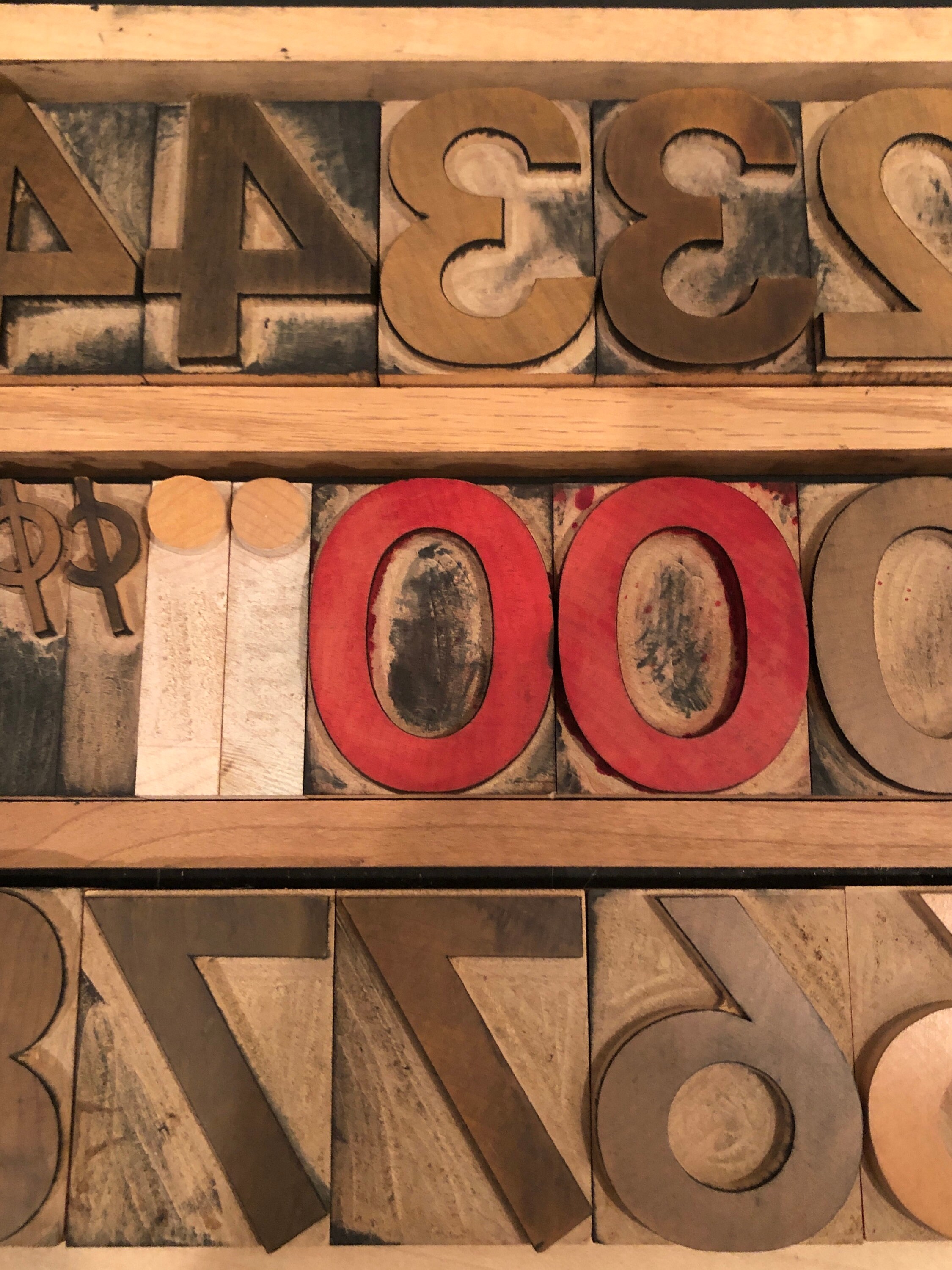 Vintage Wooden Letterpress Blocks and Type. Approx 2" Wood Numbers and ...