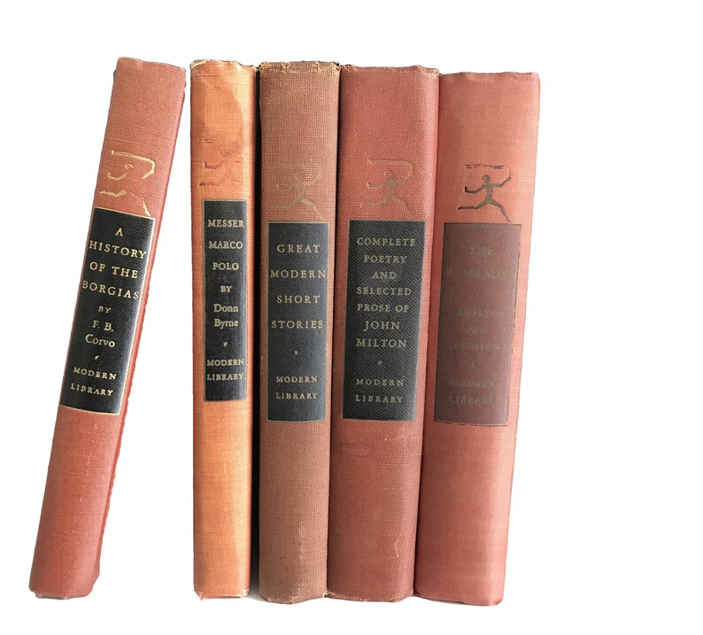 Modern Library Collection Muted Red Book Setclassic - Etsy