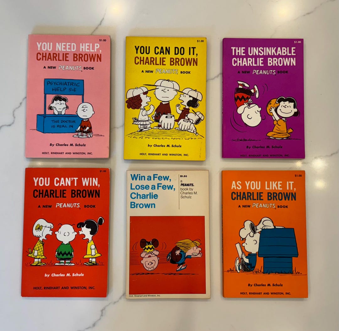 Vintage Charlie Brown Books,peanuts Book,1960's,charles Schulz,vintage ...