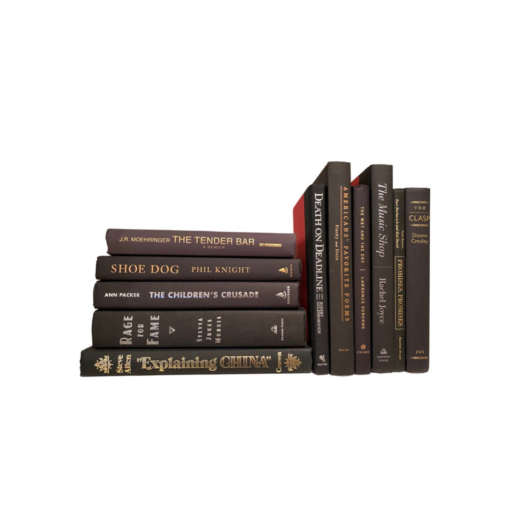 Black Decorative Book Bundle: Modern Metallic Writing, Home Decor (1 ...
