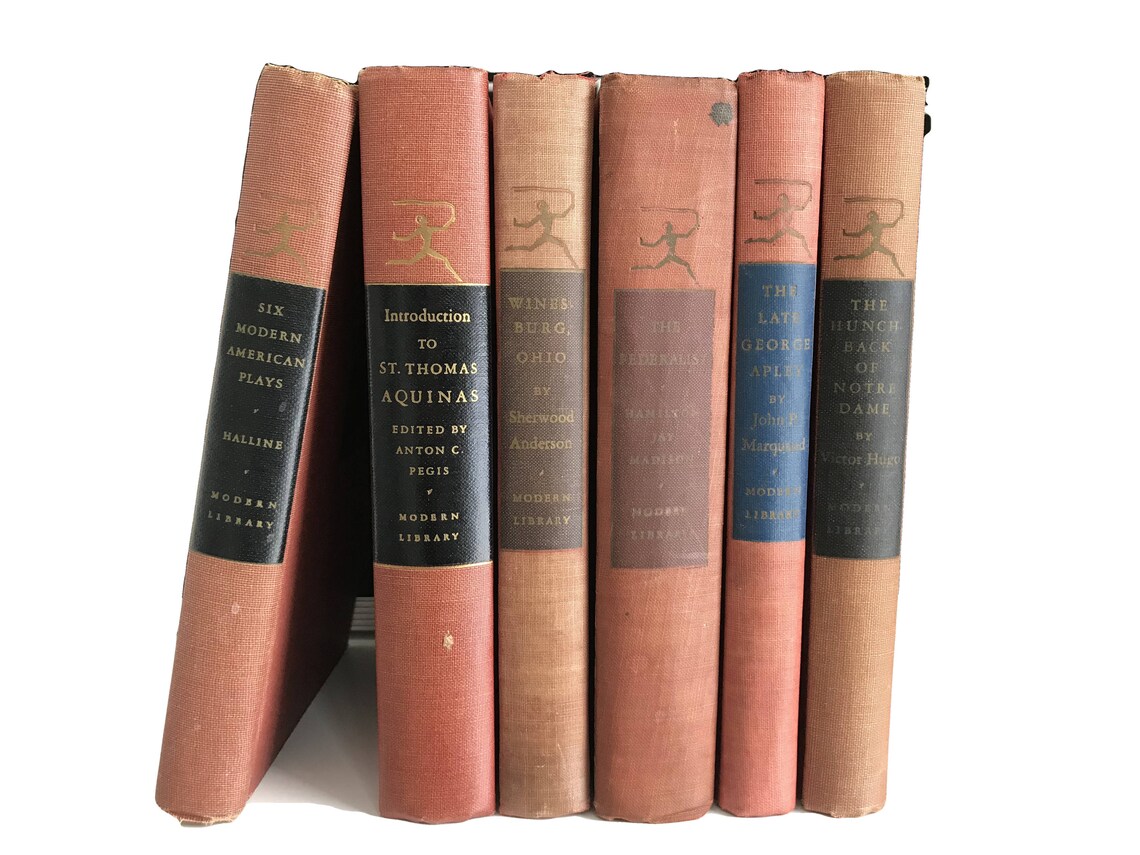 Modern Library Collection Muted Red Book Setclassic - Etsy