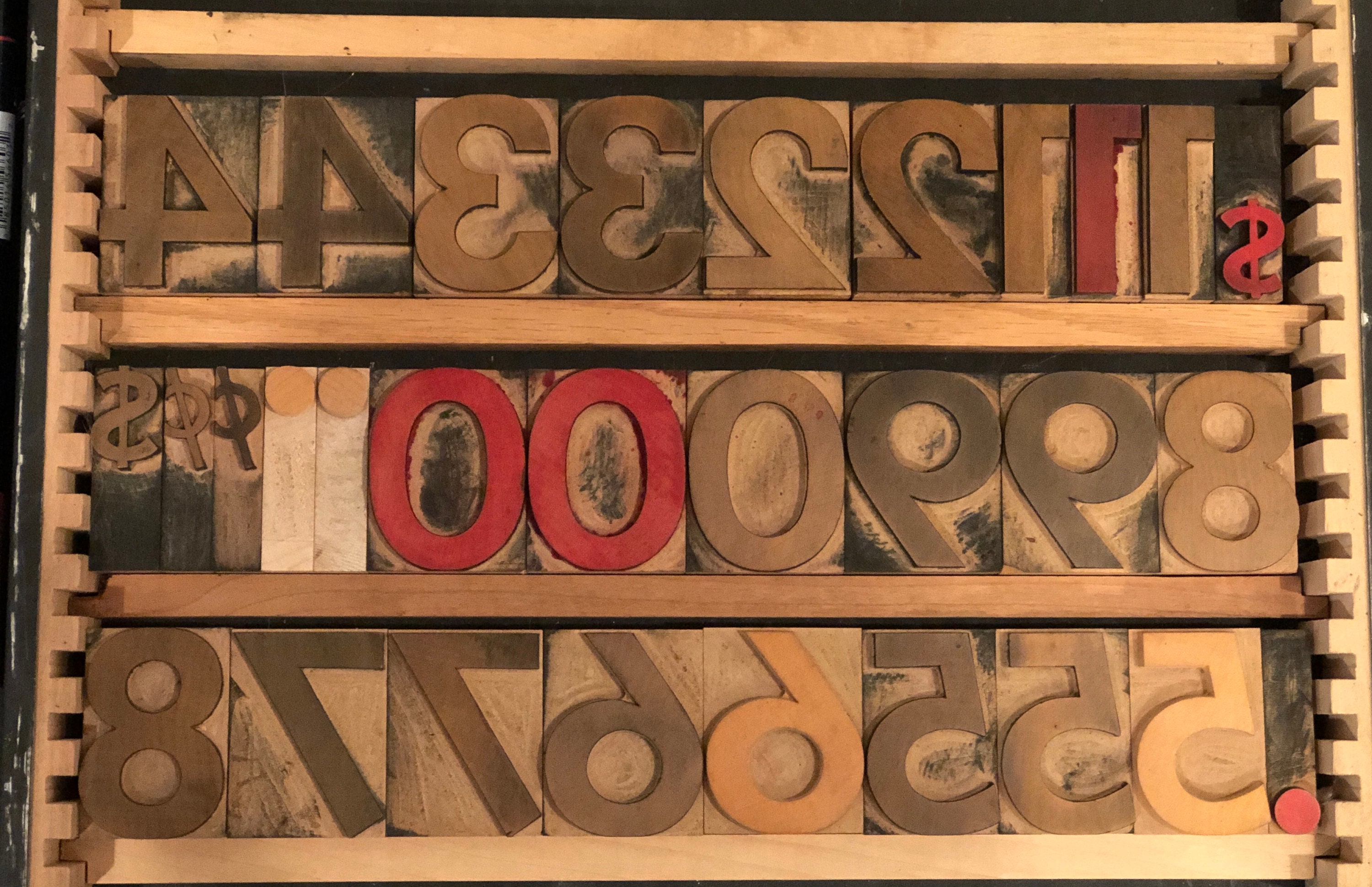 Vintage Wooden Letterpress Blocks and Type. Approx 2" Wood Numbers and ...