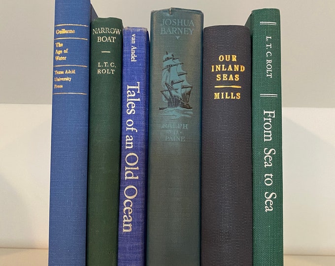 Nautical Theme Books, Set of 6,the Sea in Titles,books,book Decor ...