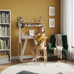 Portable Montessori Kids Desk and Self,adjustable Wooden Study Table - Etsy