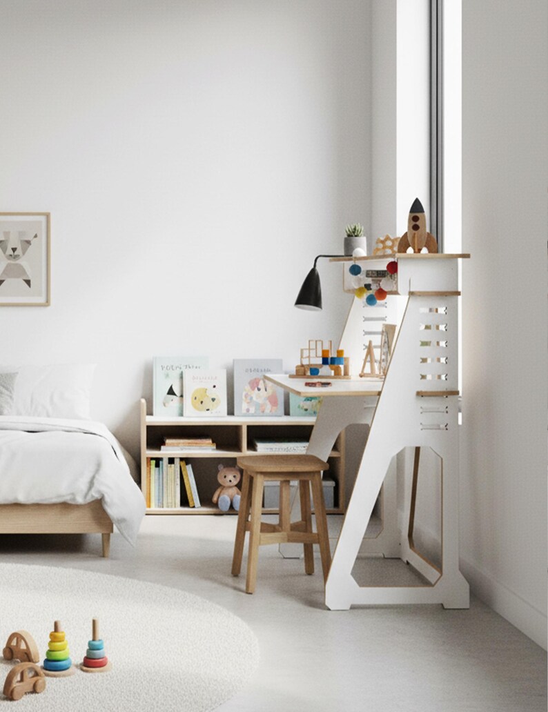 Portable Montessori Kids Desk and Self,adjustable Wooden Study Table - Etsy