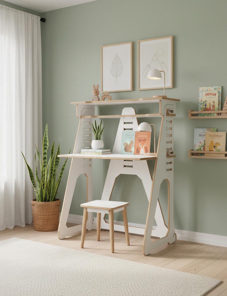 Portable Montessori Kids Desk and Self,adjustable Wooden Study Table - Etsy