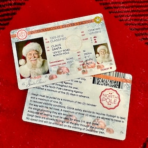 Santa's License, Lost Driving License, Christmas Decor, Stocking ...