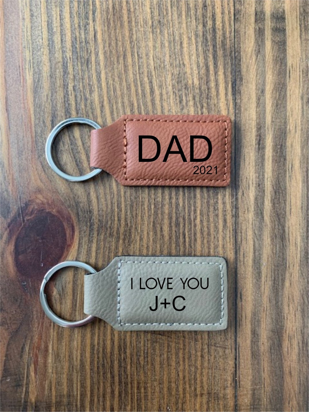 Personalized Leather Key Chain- Laser Engraved- Father's Day Gift ...