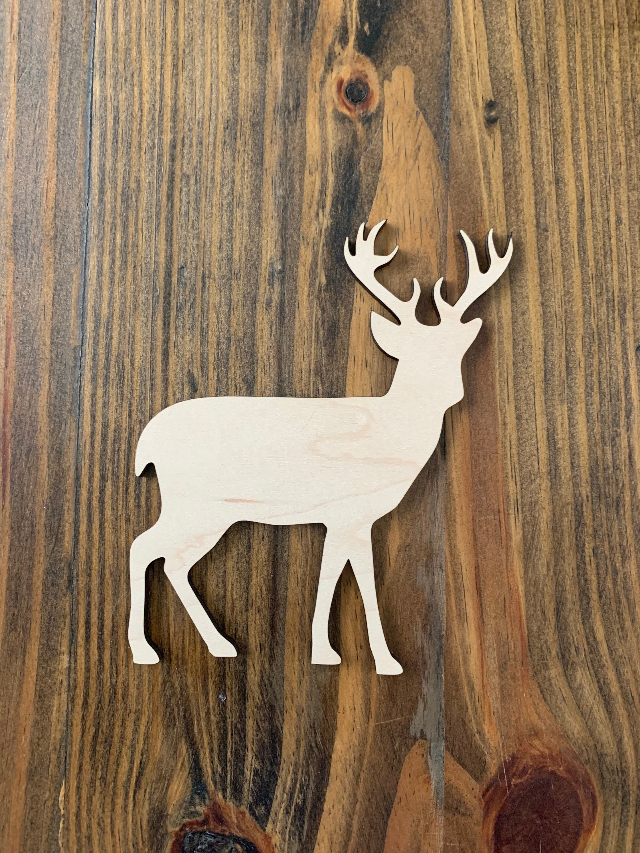 Deer Unfinished Wood Cut Out, Shapes, Animals, Custom Orders, 2"-12 ...