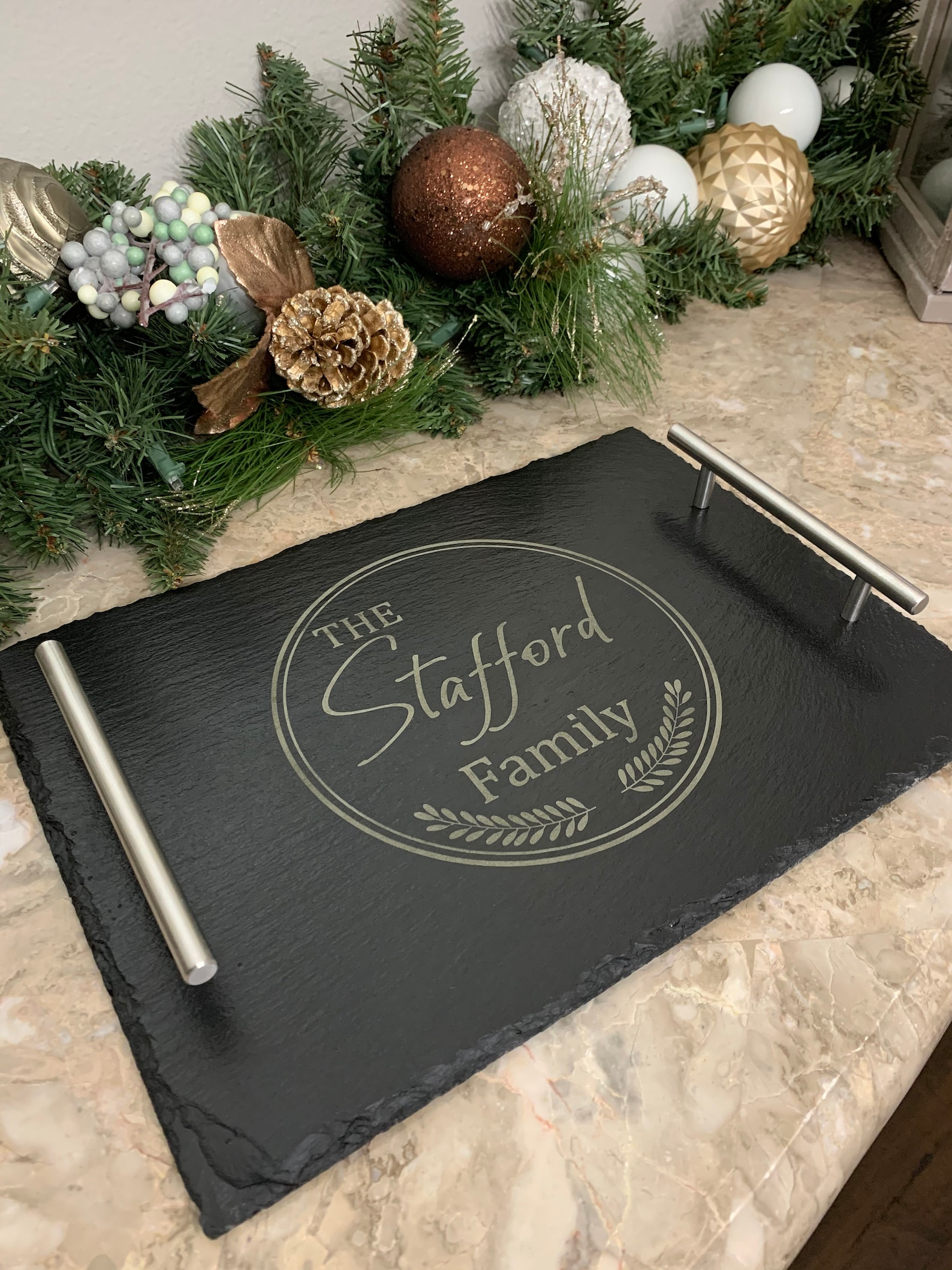 Slate Serving Tray Engraved personalized Gift-wedding Gift Housewarming ...