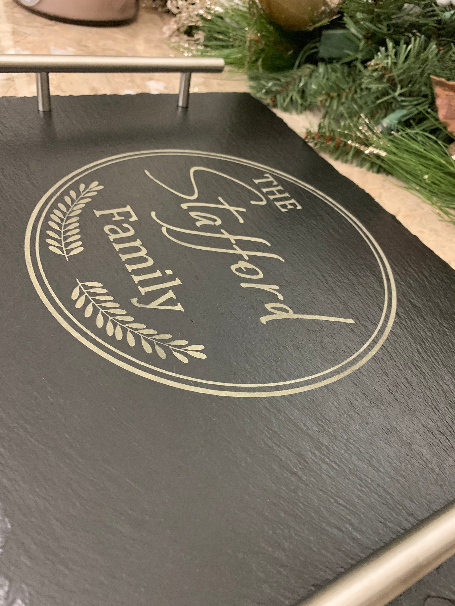 Slate Serving Tray Engraved personalized Gift-wedding Gift Housewarming ...