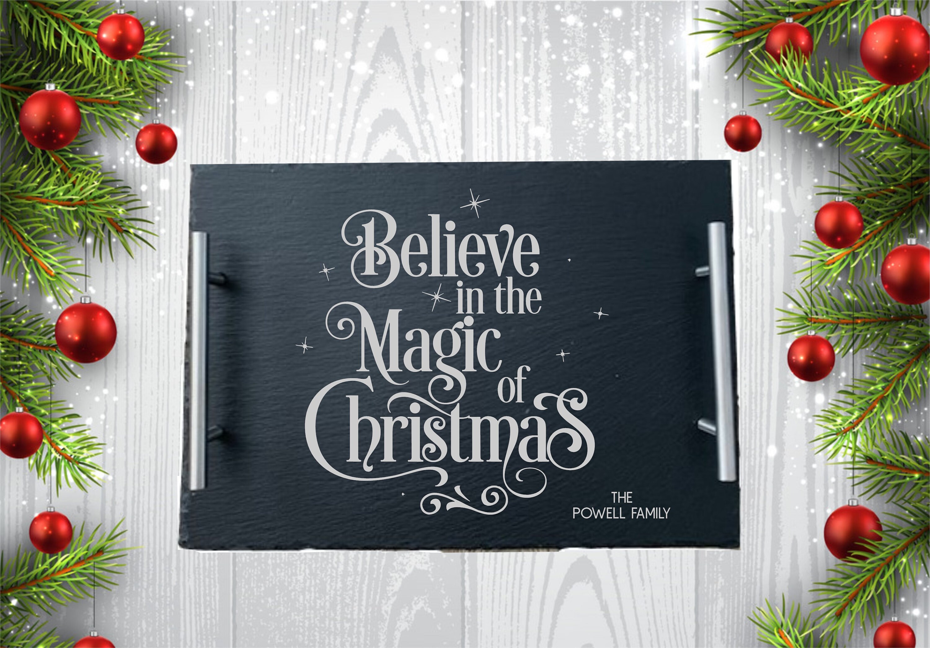 Cookie Tray for Santa- Slate Tray- Deluxe Personalized Tray ...