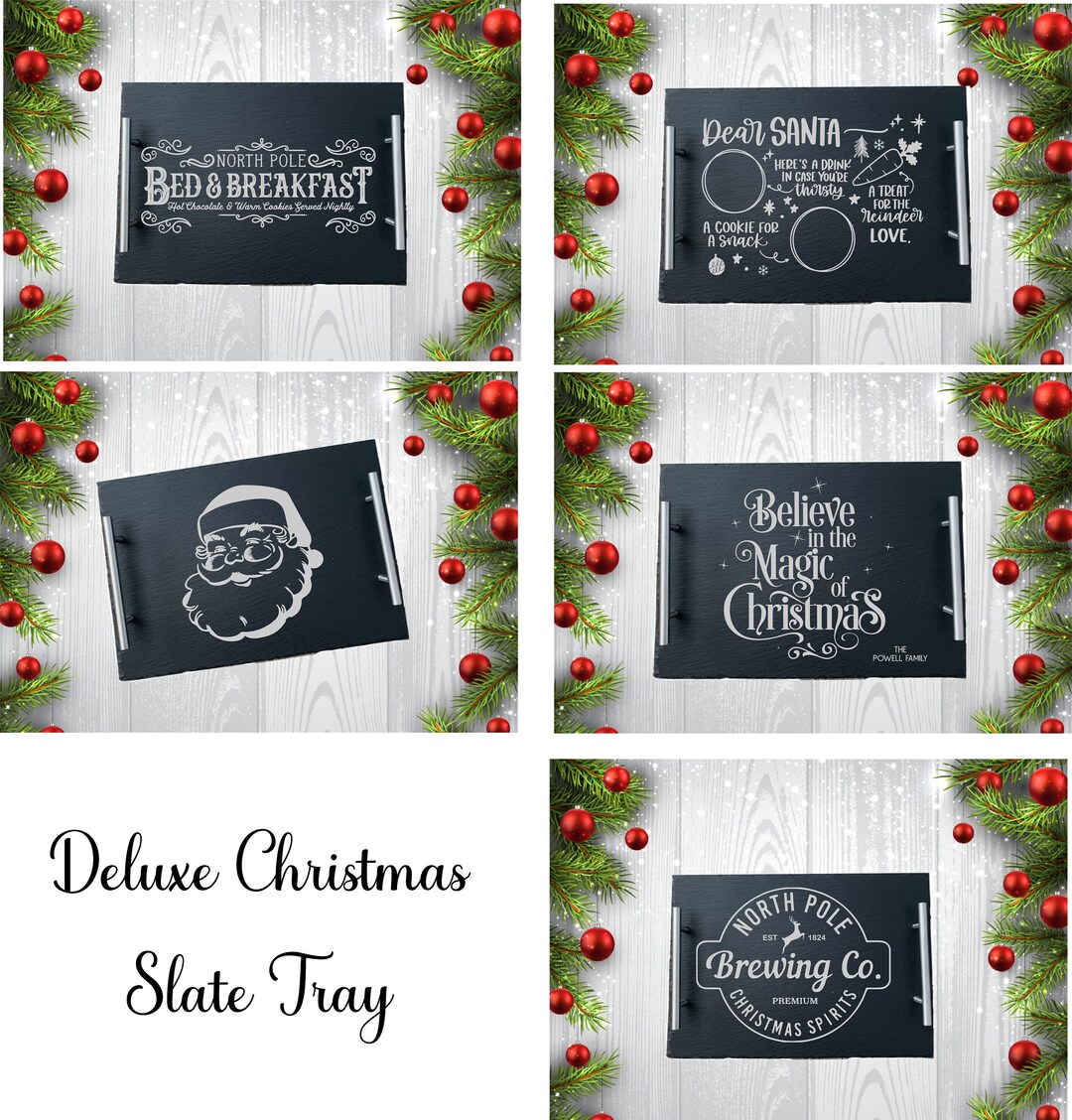 Cookie Tray for Santa- Slate Tray- Deluxe Personalized Tray ...
