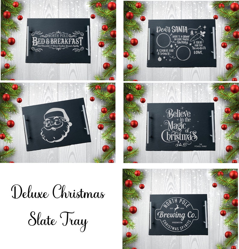 Cookie Tray for Santa- Slate Tray- Deluxe Personalized Tray ...