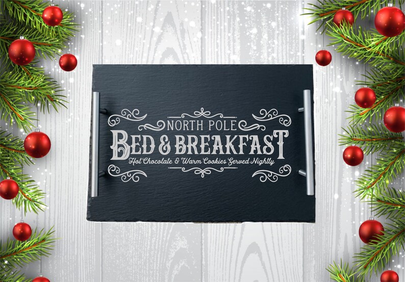 Cookie Tray for Santa- Slate Tray- Deluxe Personalized Tray ...