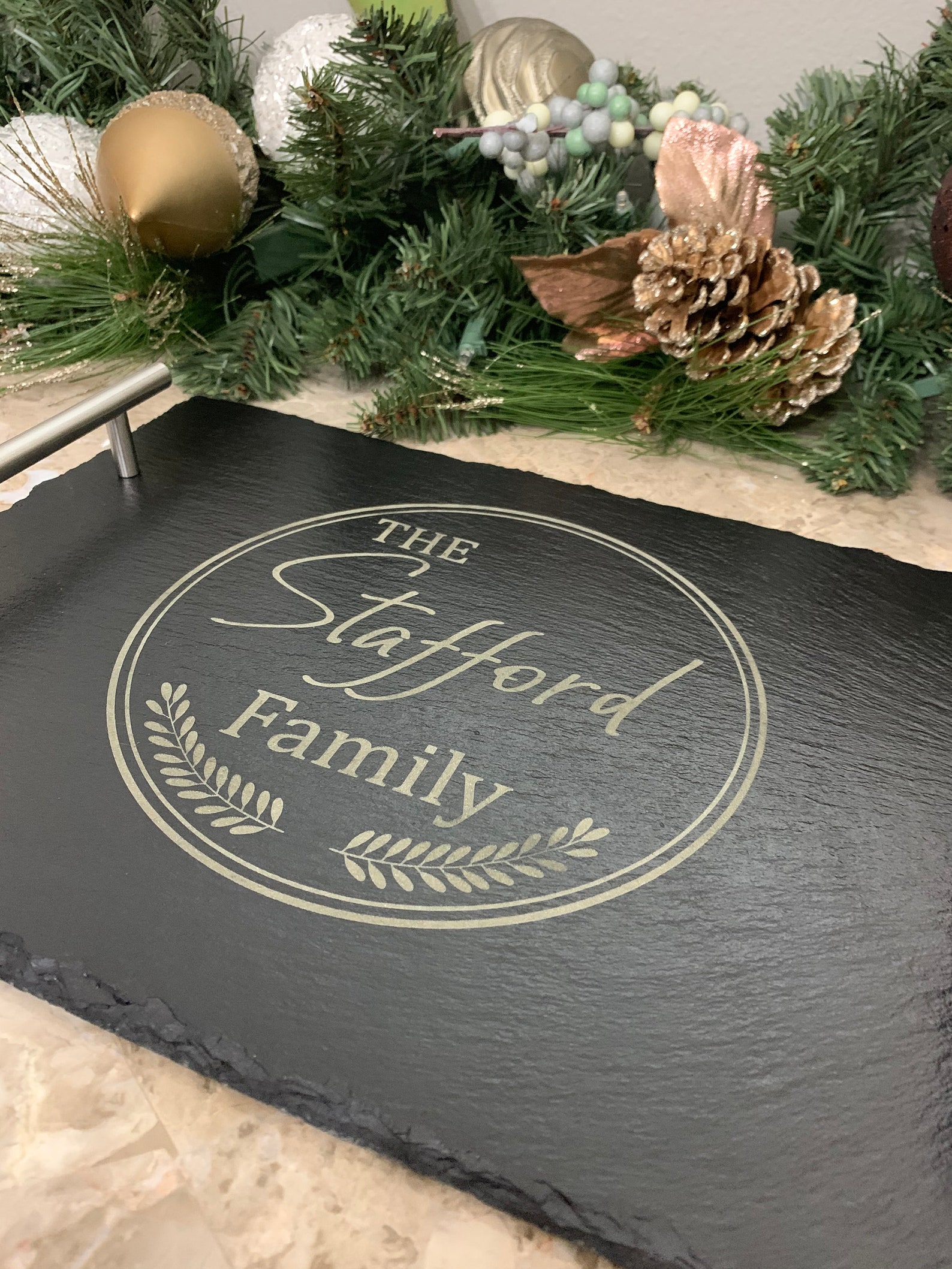 Slate Serving Tray - Engraved -personalized Gift-wedding Gift ...