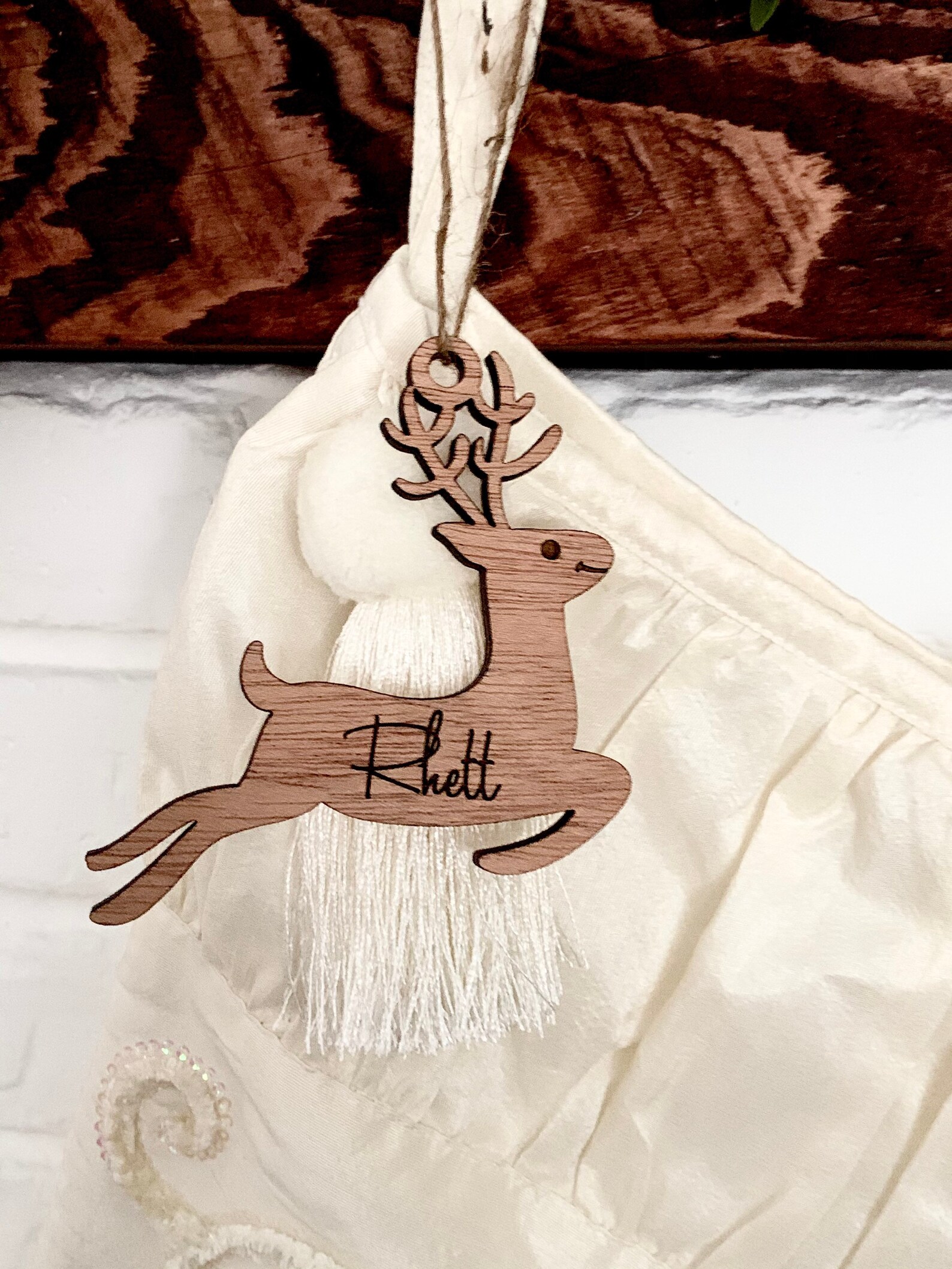 Christmas Stocking Name, Stocking Name Tag, Reindeer Name Tag ...