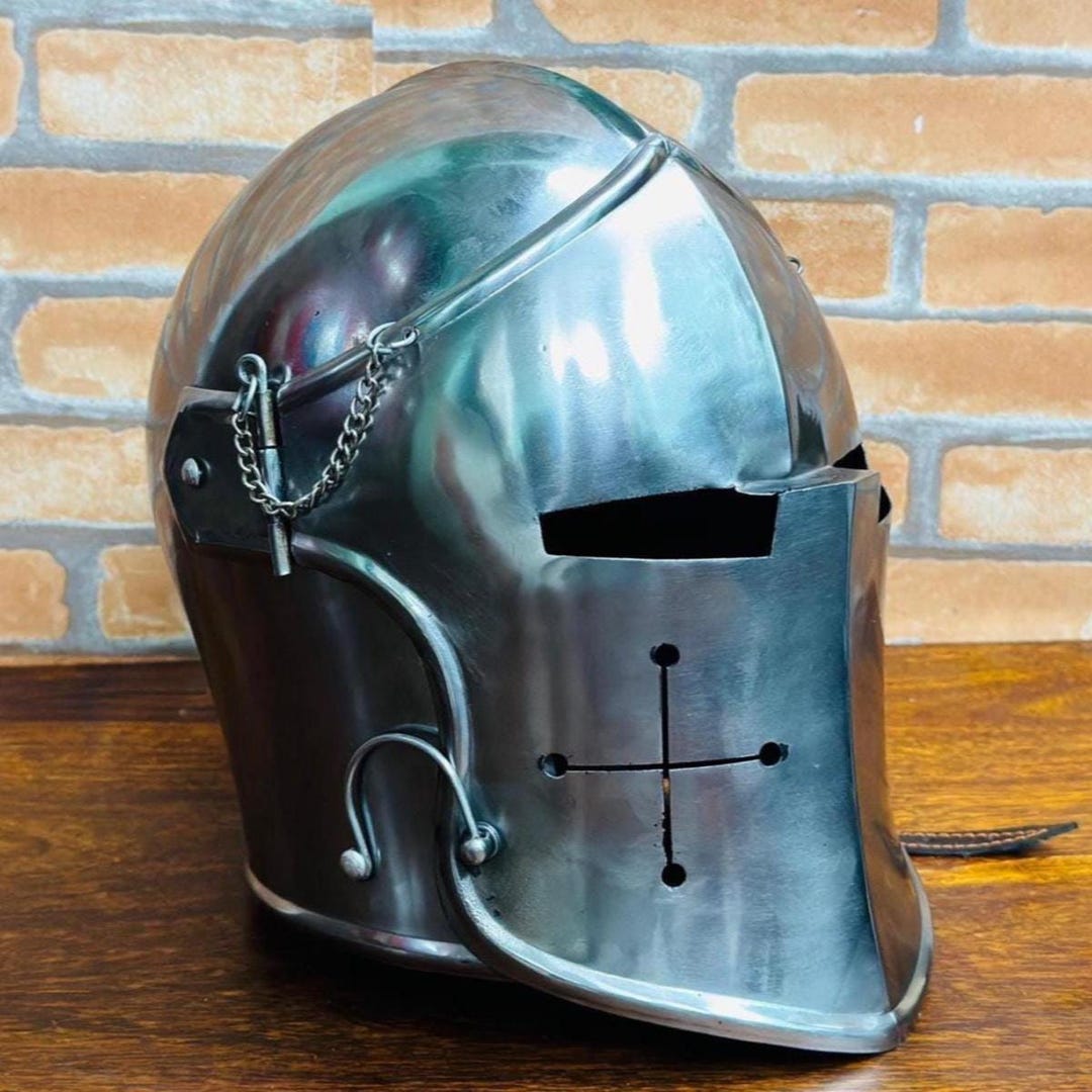 Barbuta Helmet Medieval Armor | 18g Steel Knight Helmet | LARP SCA ...