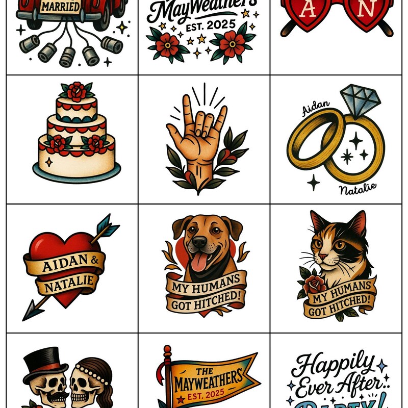 Wedding Temporary Tattoos - Etsy