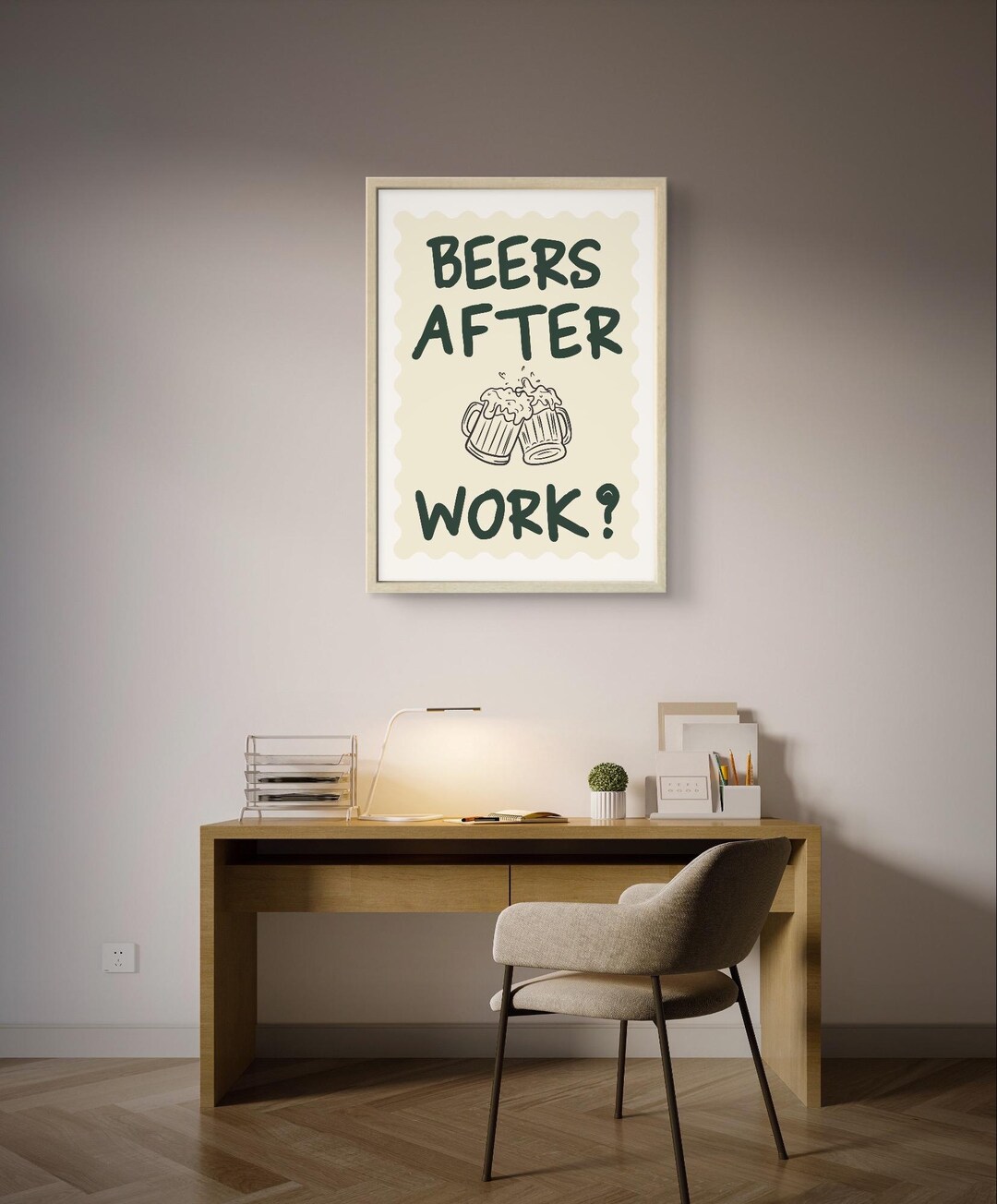 Beers After Work Art Print: Playful Man Cave Poster - Etsy