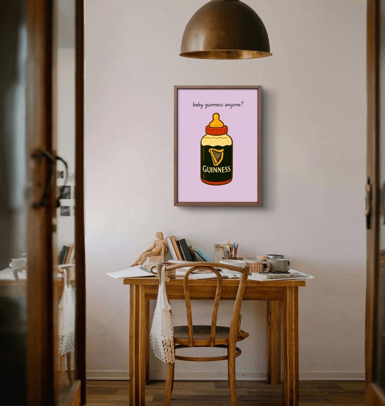 Baby Guinness Art Print | Funny Irish Pub Poster - Etsy Australia