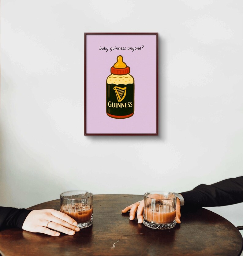 Baby Guinness Art Print | Funny Irish Pub Poster - Etsy Australia