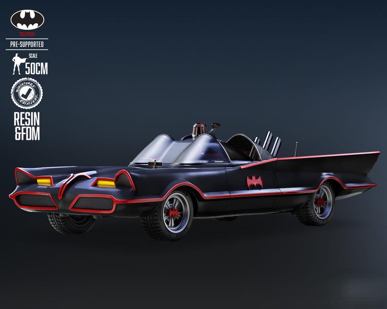 Batmobile 1966 Adam West DC Comics STL File. - Etsy