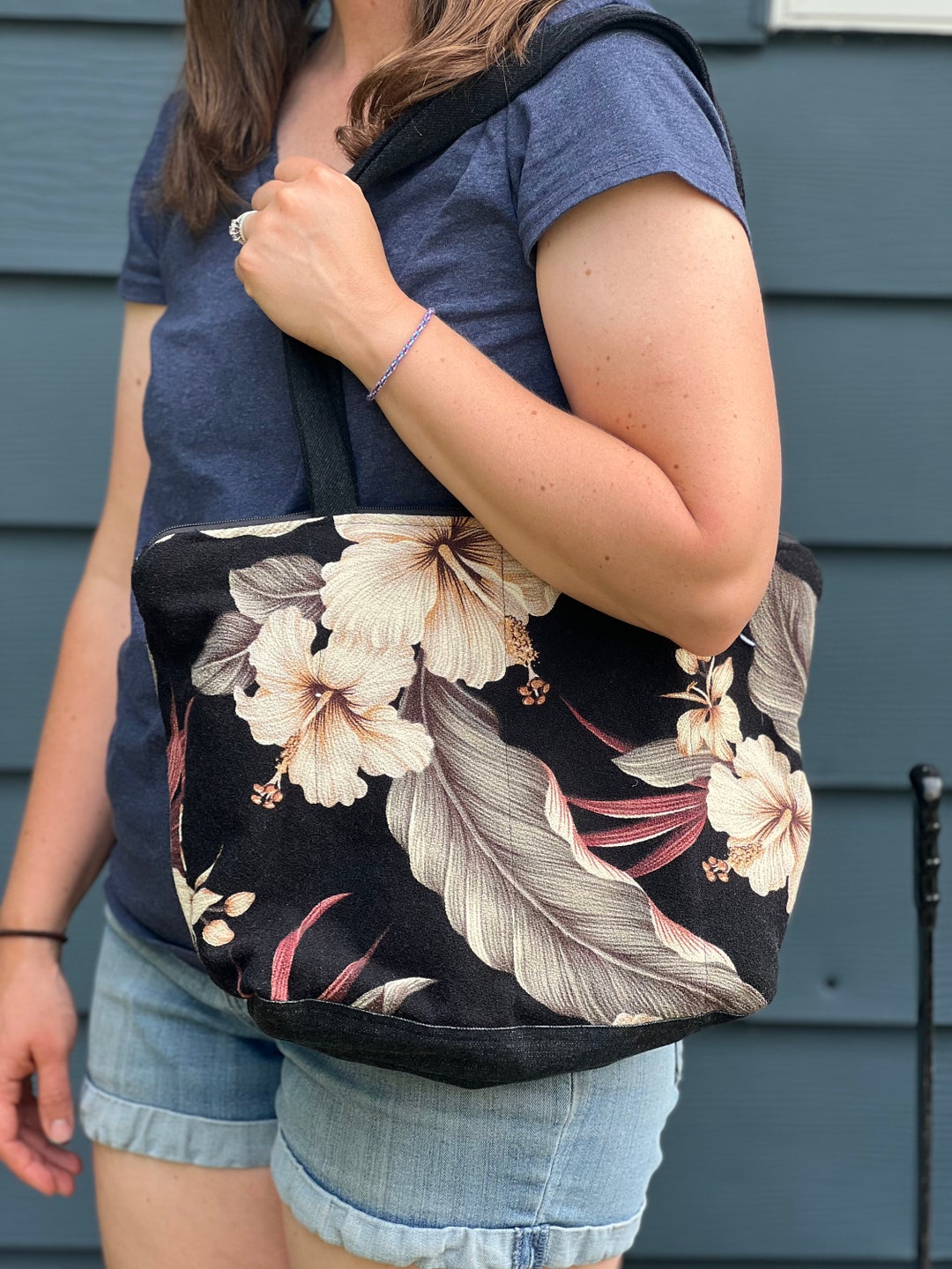 Tropical Barkcloth Shoulder Bag, Bark Cloth Purse, Gift for Her - Etsy