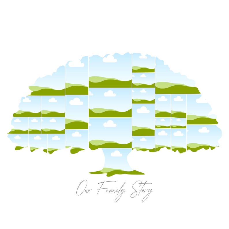 Family Tree Photo Collage Canva Template | Printable Family Wall Art ...