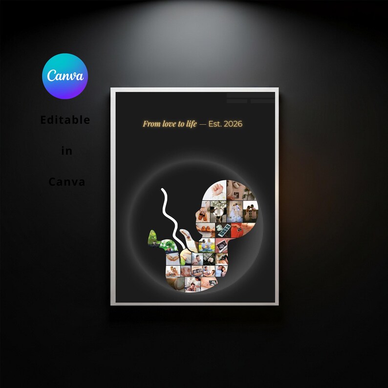 Baby Ultrasound Frame | Printable Sonogram Template | Pregnancy Wall ...