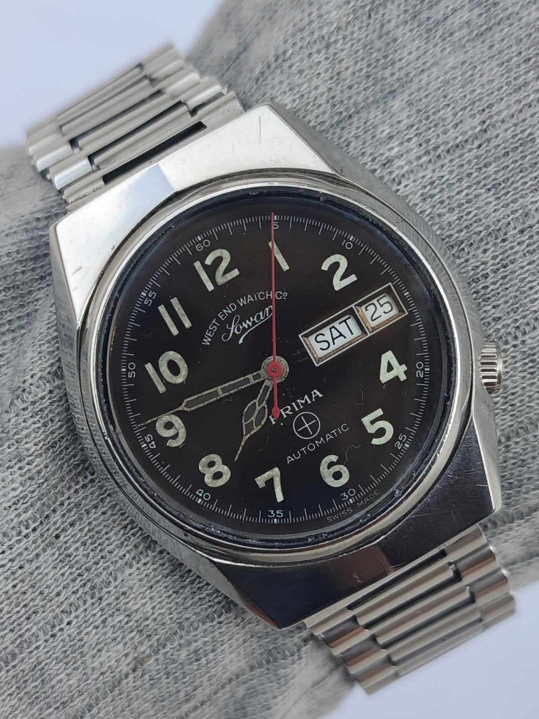 Vintage West End Sowar Prima Automatic Watch: Swiss Made Day-date - Etsy
