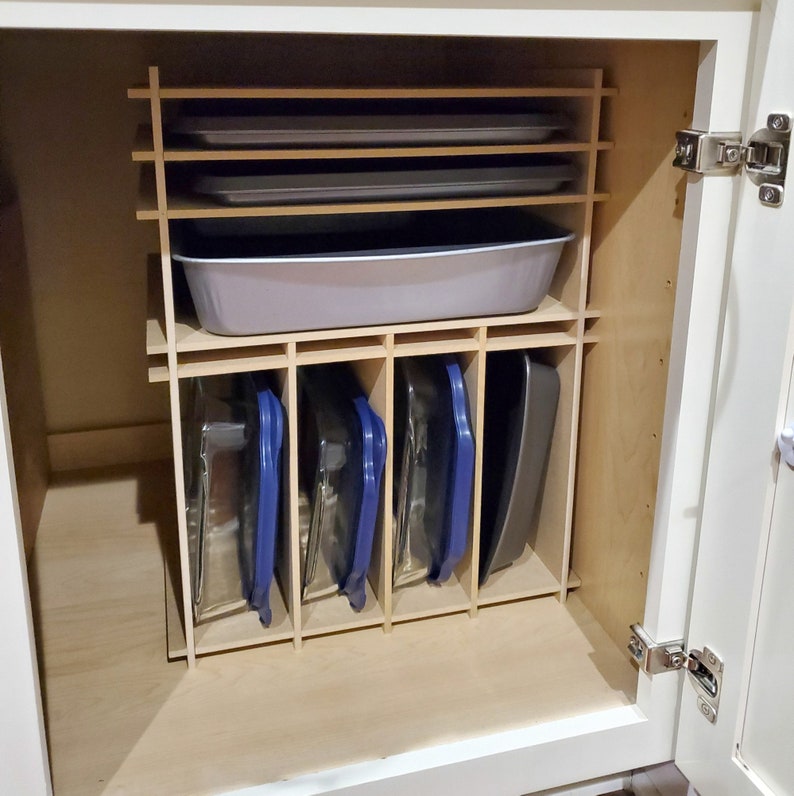 Kitchen Cabinet Baking Pan Storage Organizer, Bakeware Organizer ...