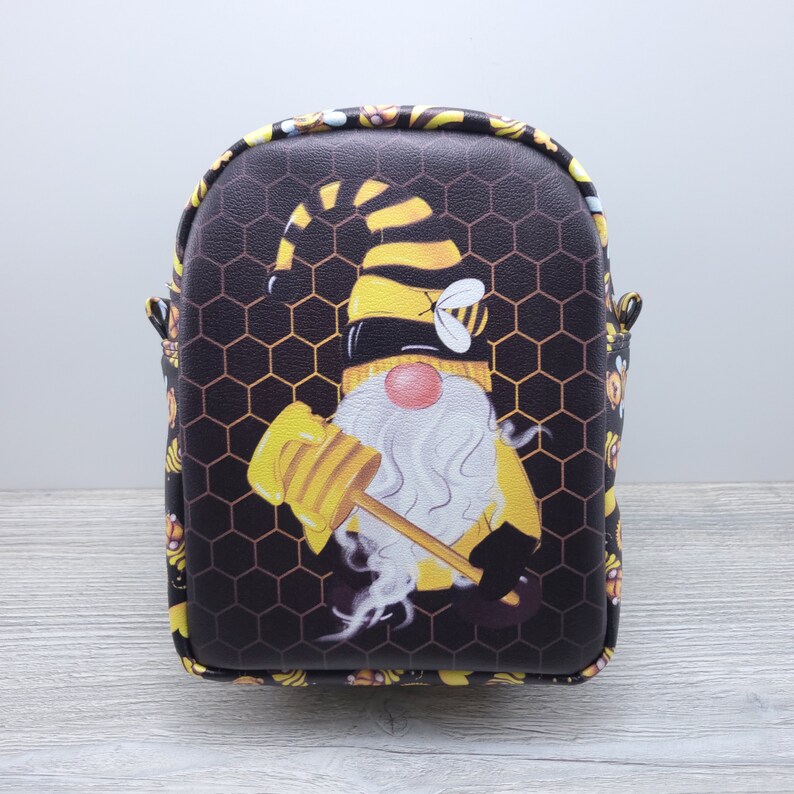 Honey Bee Gnome Sling Crossbody Mini Backpack With Detachable ...