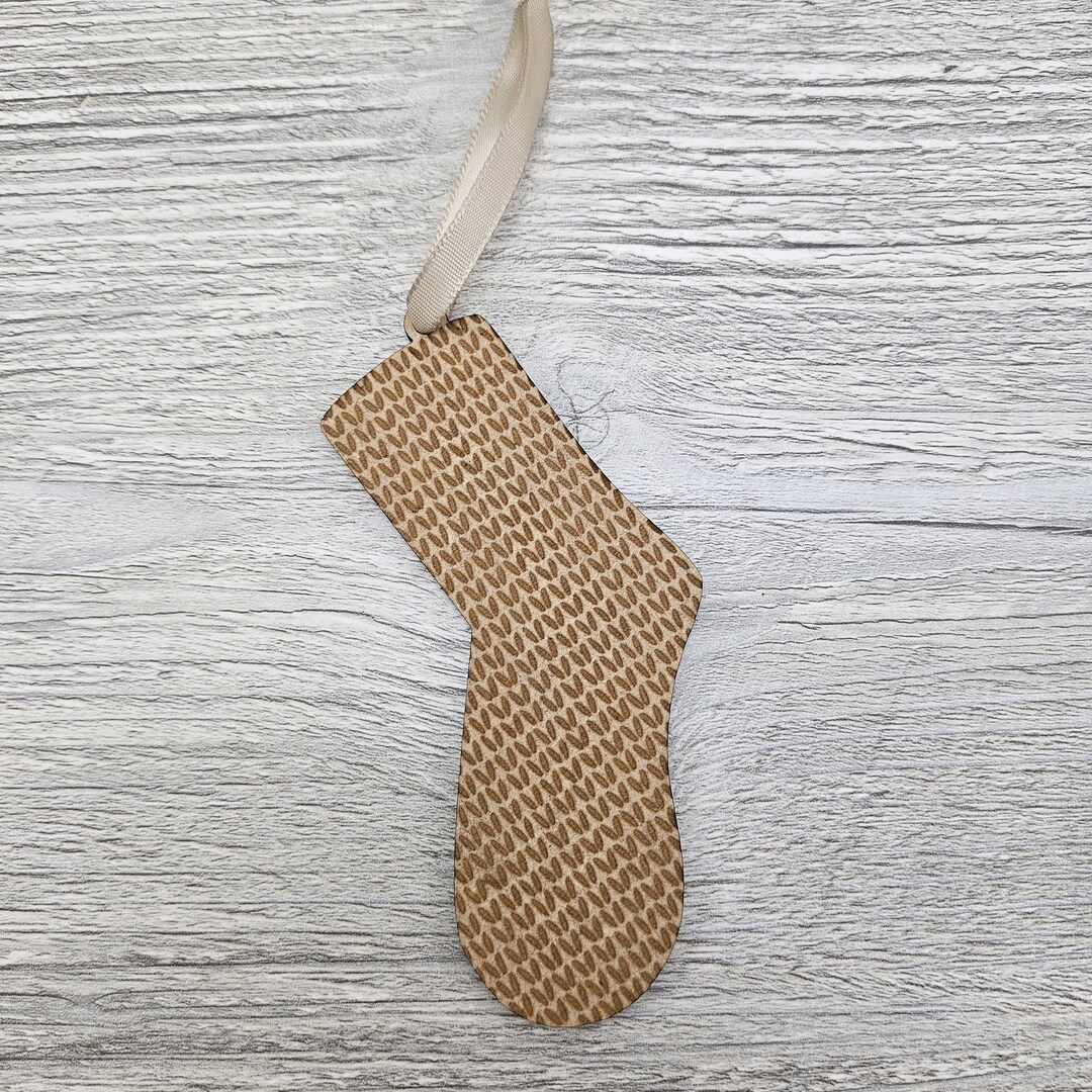 Knitted Sock Laser Cut & Engraved MDF Ornament Blank R097 - Etsy