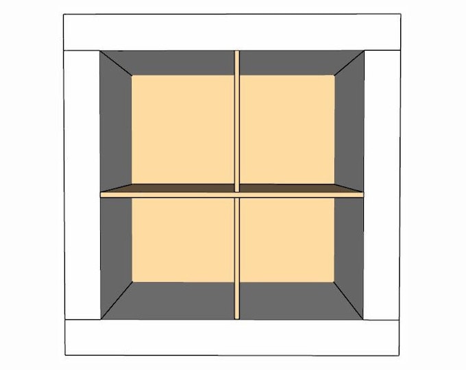 Unfinished Solid Pine Wood 2 Hole Cube Storage Organization Cabinet ...