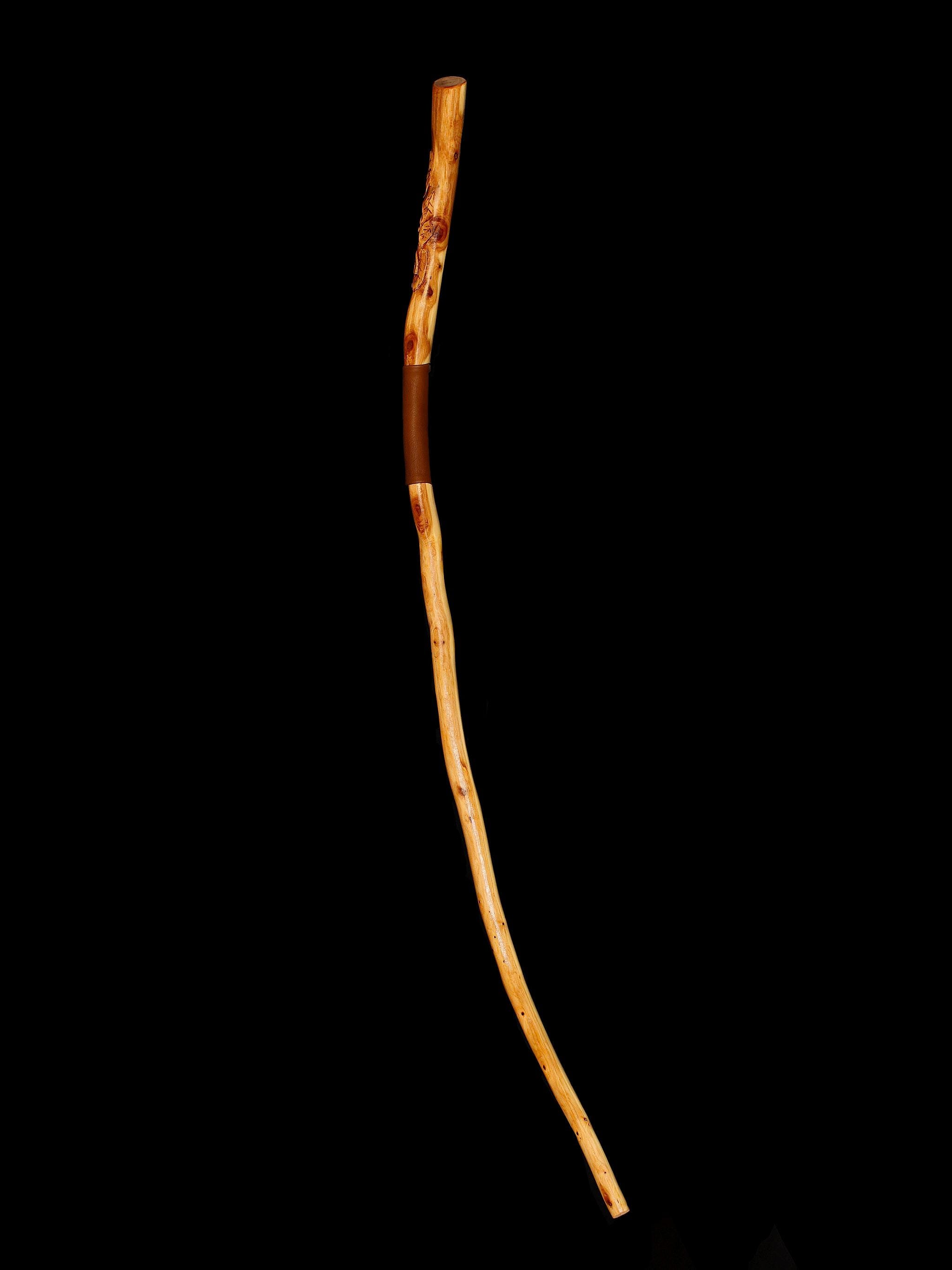 Wood Spirit Cedar Walking Stick – Handmade Hiking Staff, Forest ...
